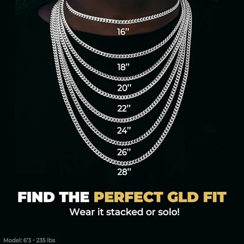 GLD Miami Cuban Link Chain for Men and Women - 14K 5MM White Gold - 20”