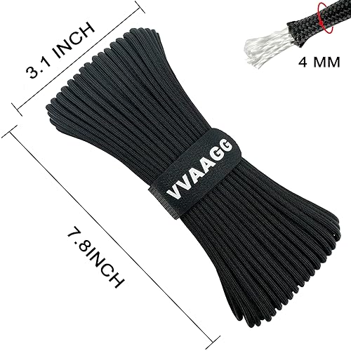 VVAAGG 550 Paracord 100FT, Strong Heavy-Duty Rope, Tactical Parachute Cord, Outdoor Camping Gear Tent Rope 4mm