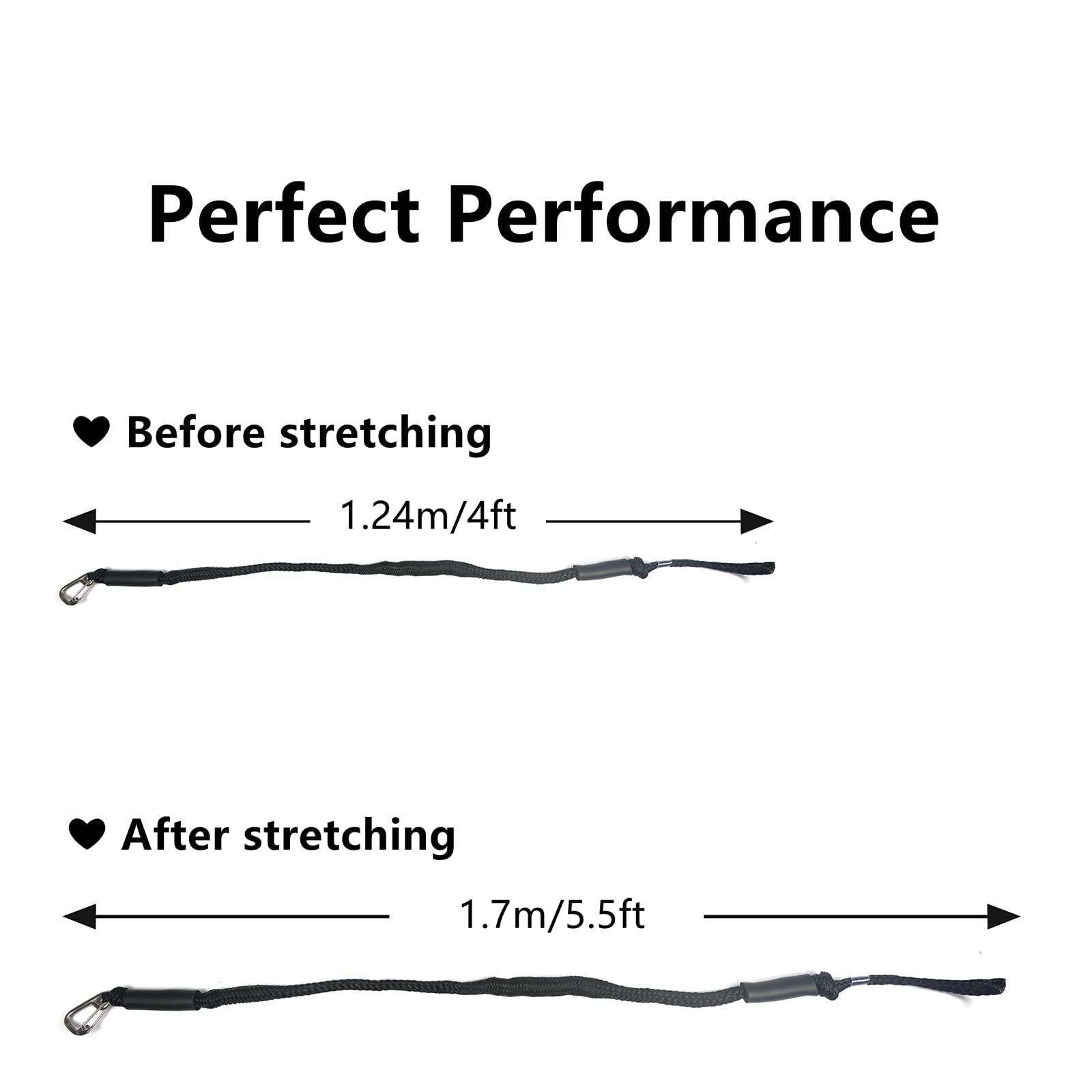 HANXIUCAO Bungee Dock Lines, Boat Dock Rope Mooring Rope with Stainless Clip for Jet Ski Kayak, PWC, Pontoon Boat