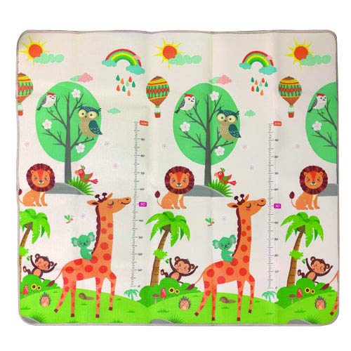 FUN n' SAFE (7120) Baby Play Mat, Abc's/123's & Animals, Reversible, Foldable, Foam Play Mats for Infants and Toddlers