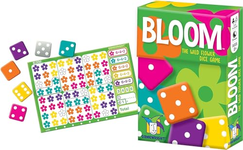 Gamewright - Bloom - The Colorful Wild Flower Roll and Write Dice Game, 5"
