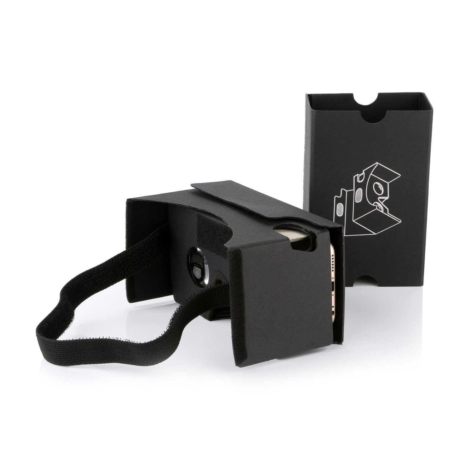 Google Cardboard,Elizza 3D VR Virtual Reality DIY Glasses with head Strap Forehead Pad Nose Pad Sucker Compatible with Android & Apple Up to 6 Inch Easy Setup Machine