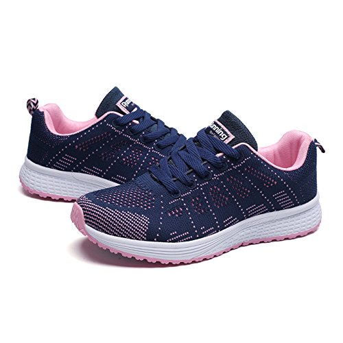 Walking Shoes for Women Women's Slip On Walking Shoes - Lightweight Breathable Mesh Casual SneakersB390 Dark Blue