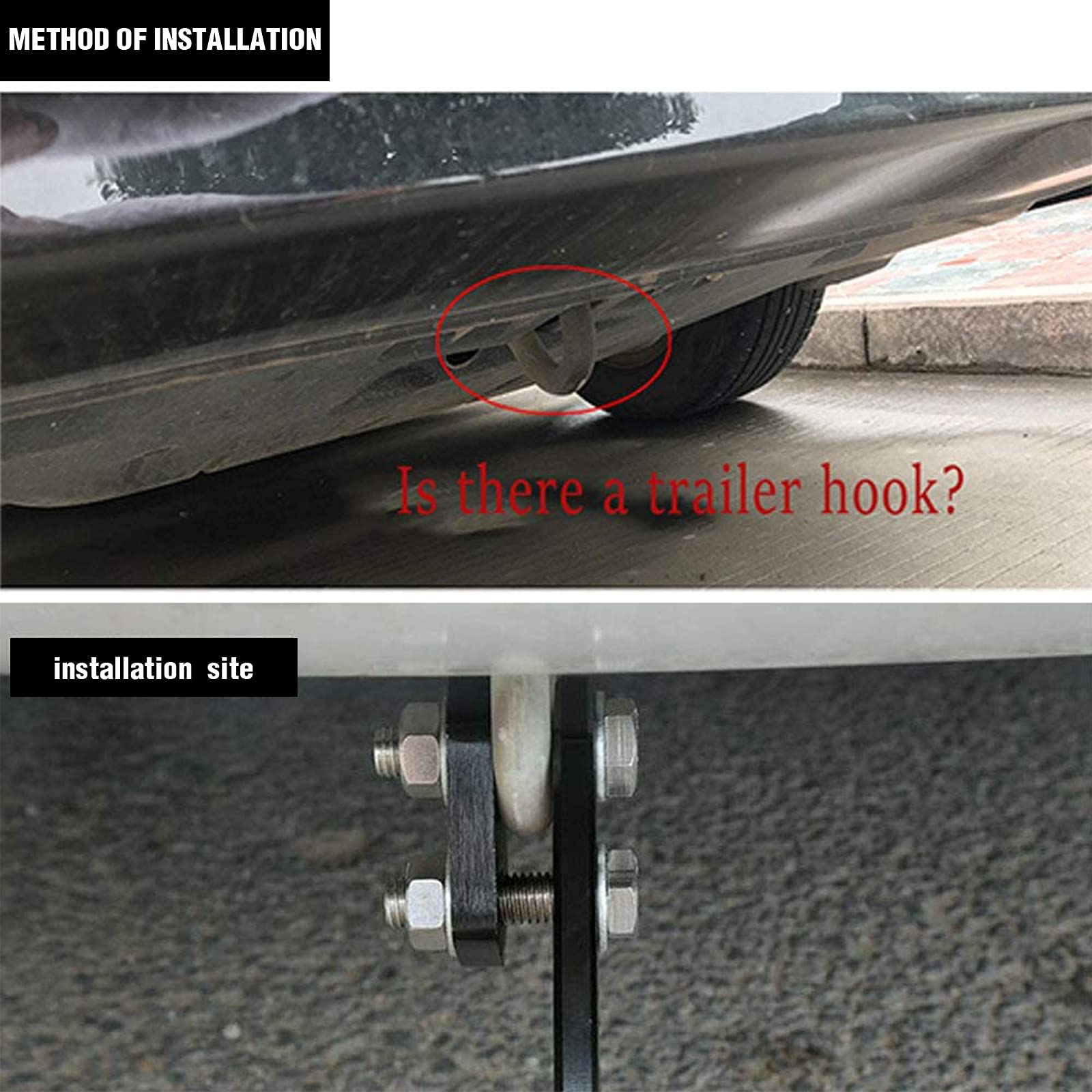 HENGSHENG Rear Tow Towing Hook for Universal Car Auto Trailer Ring Aluminum Racing Trailer Hook-Golden