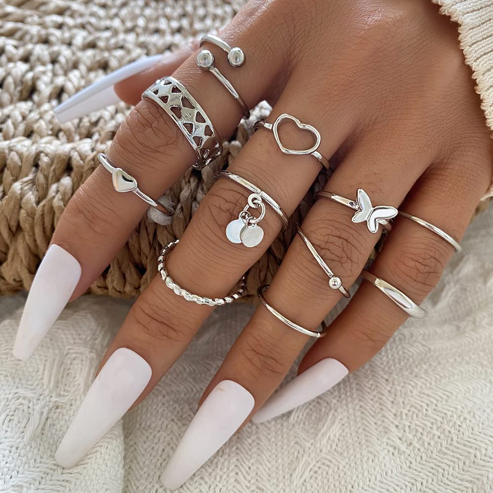 iF YOU 66 Pcs Gold Knuckle Rings Set for Women, Vintage Stackable Rings, Boho Snake Finger Rings, Trendy Midi Rings Pack for Teen