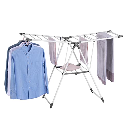 YUBELLES 53.54 * 20.28 * 36.02in Clothes Drying Rack, Gullwing Space-Saving Laundry Rack, Space Saving Laundry Drying Rack, Easy Storage Laundry Indoor and Outdoor Use