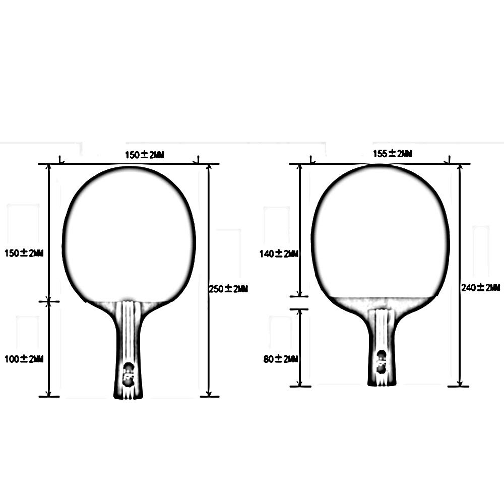 Hewen-Ping Pong Set Pingpong Racket Pingpong Paddle Table Tennis Bat Beginner Sturdy Durable Ping Pong Bat Set with 2 Rackets, 5 Balls Table Tennis Bat (Color : B, Size : Long)