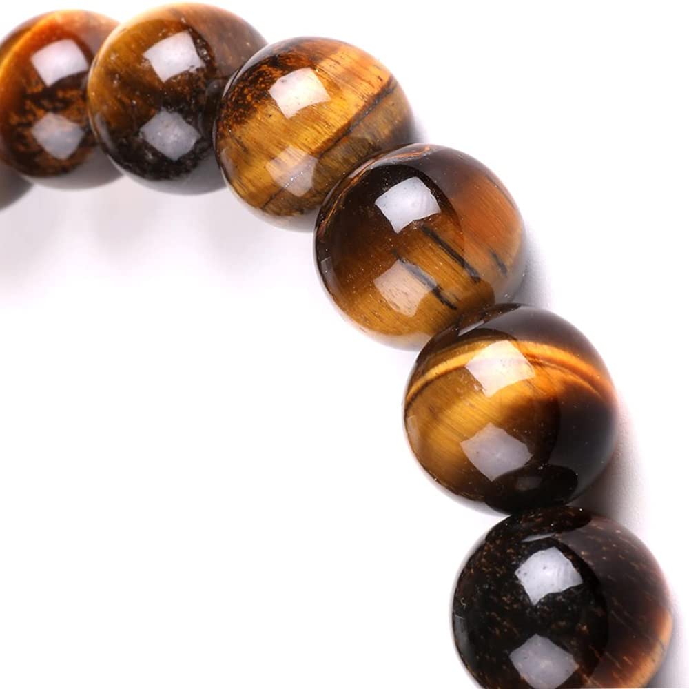 IFIX Cross 12mm Tiger Eye Beads Necklace Gemstone beads Necklace Jewelry 22" Long