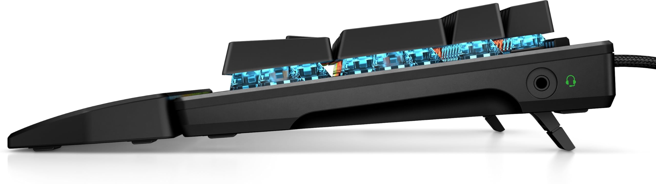 HP Pavilion Gaming Wired Mechanical Keyboard 800 with 4-Zone Backlit LED, Anti-Ghosting N-Key Rollover, Audio Control, and Red Mechanical Switches, (5JS06AA)