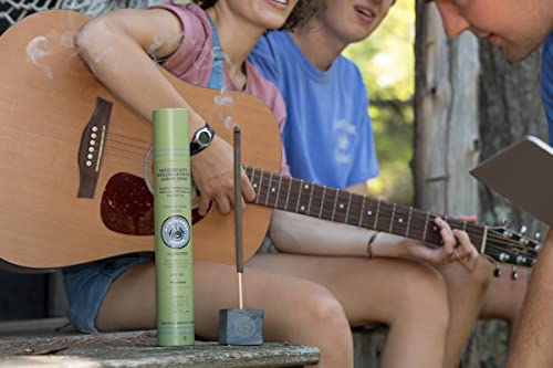 Nantucket Spider Mosquito & Fly Repelling Outdoor Garden Incense Sticks Bundle | 2 Pack (28 Sticks) & Artisanal Stone Block Incense Holder (1ct) | Woodland (14 Sticks) & Sun and Sand (14 Sticks)