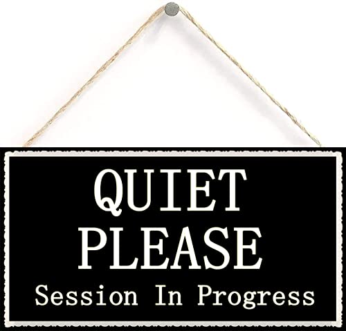 Quiet Please Session in Progress Functional Small Office/Home Treatment Room Hanging Door Sign 12 inch by 6 inch