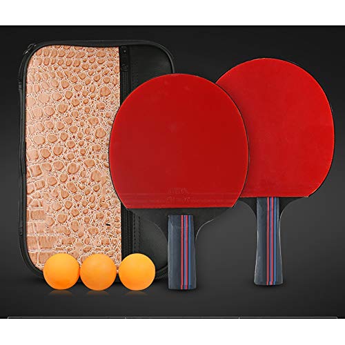Hewen-Ping Pong Set Pingpong Racket Table Tennis Bat Beginner Portable Ping Pong Bat Set with 2 Rackets, 3 Balls Table Tennis Bat (Size : Long)