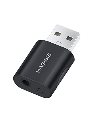 Hagibis USB External Sound Card Adapter 2 in 1 USB to 3.5mm Headphone and Microphone Jack Audio Adapter Mic Stereo Sound Card for Windows, Mac, Linux, PC, Laptops, Desktops, PS4, PS5 (Black)