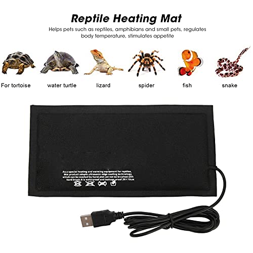 plplaaoo Reptile Heating Pad,Constant Temperature Under Tank Terrarium Warmer Heating Mat, Adjustable Temperature Under Tank Terrarium Heater, Heat Mat for Turtle Snake Frog Lizard Small Animals(L)