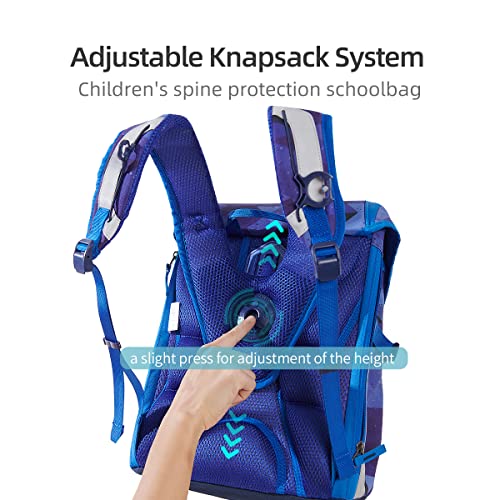 SUNVENO Toddler Backpack Lightweight Reduction Spine Protection Backpack Schoolbag for Primary School kids (Space Blue)