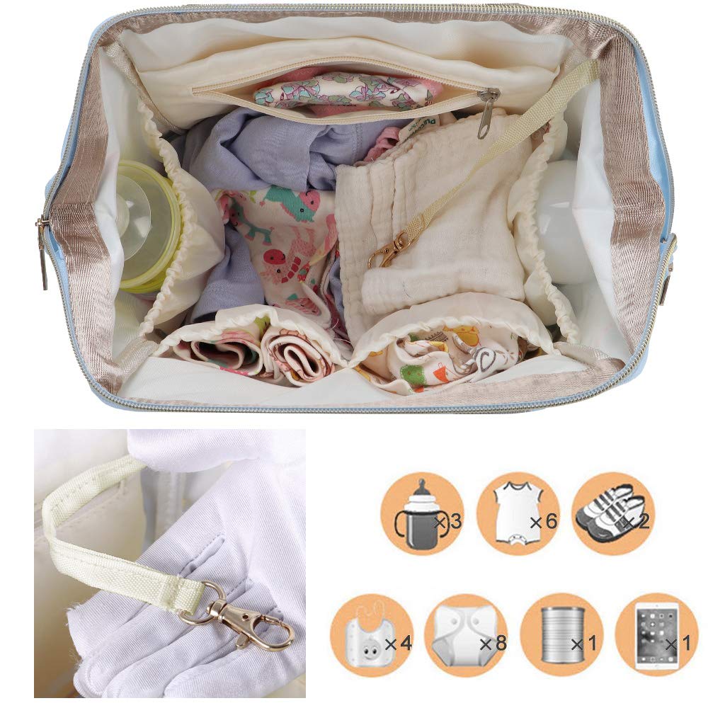 Funnideer Diaper Bag Backpack,Large Capacity Diaper Bag for Mom/Dad with USB Charging Port,Stroller Straps,Multi-Function Waterproof Backpack Nappy Bags for Baby Care, Durable and Fashionable