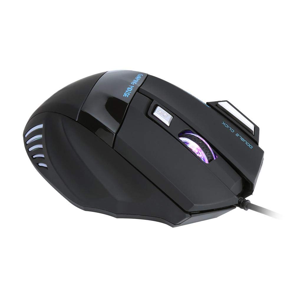 Gaming Mouse Wired,5500 DPI 7 Buttons Colorful Light Emitting Professional Optical Mechanical Wired Ergonomic Optical PC Computer Gaming Mice