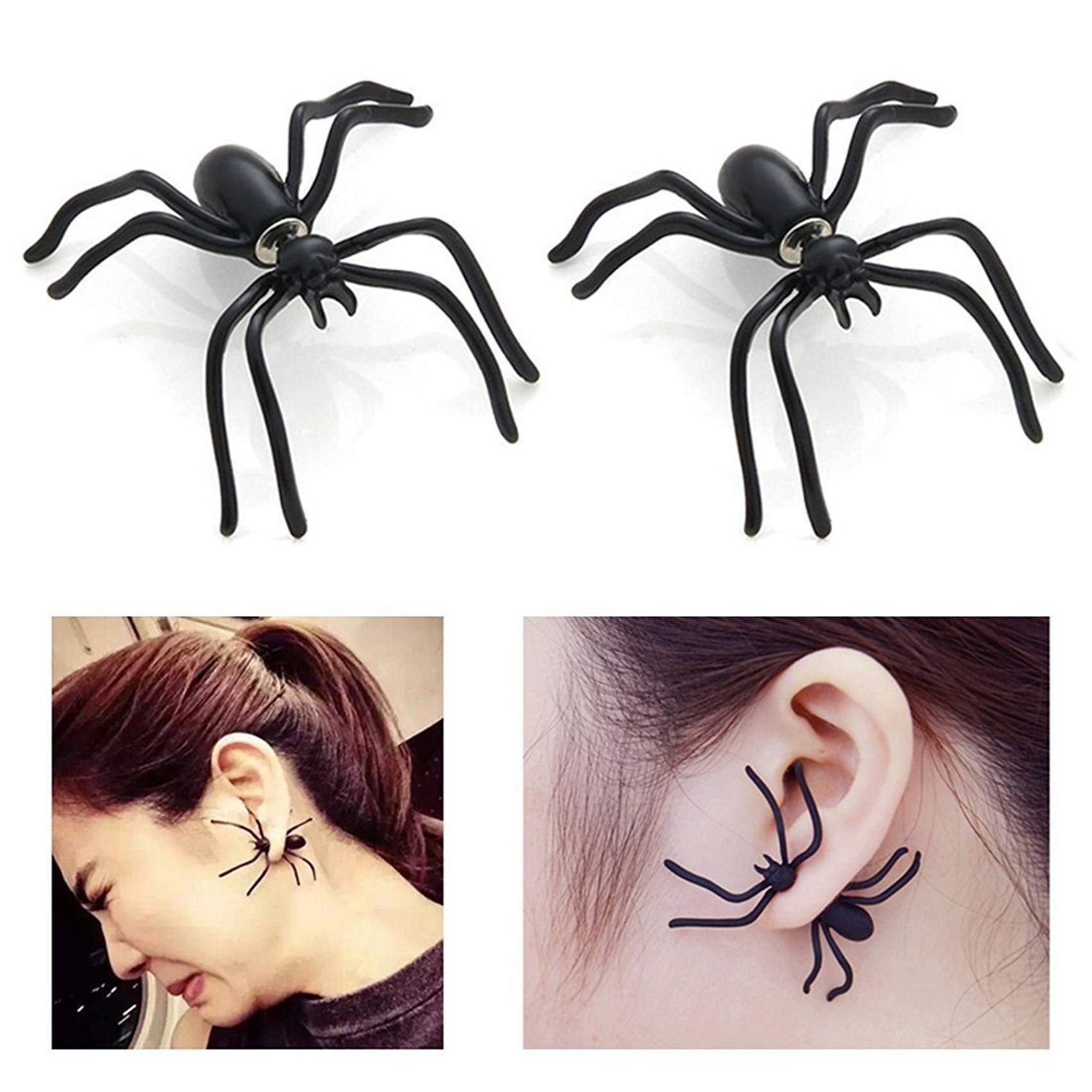 Halloween Costumes for Women Girls, Halloween Stud Earrings for Women Girls, Spider Earrings Scary Funny Spider Halloween Decorations Cosplay Party Supplies Favors Gifts