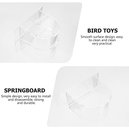 TEHAUX Birds Feeder, 2pcs Bird Cage Cups Prevents Spillage Thickened Semicircle Bird Bowls Clear Bird Water Dispenser for Bird Pigeon Parrot