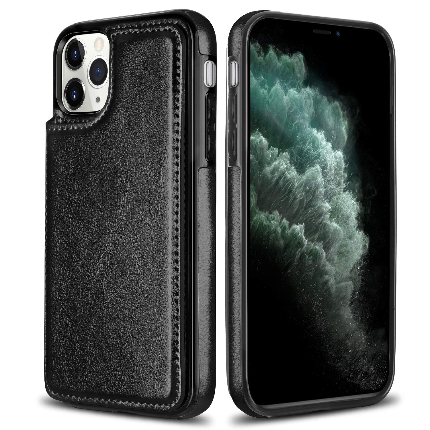 HianDier Wallet Case for iPhone 11 Pro Max Case Slim Protective Case with Credit Card Slot Holder Flip Folio Soft PU Leather Magnetic Closure Cover for 2019 iPhone 11 Pro Max 6.5 Inches, Mandala