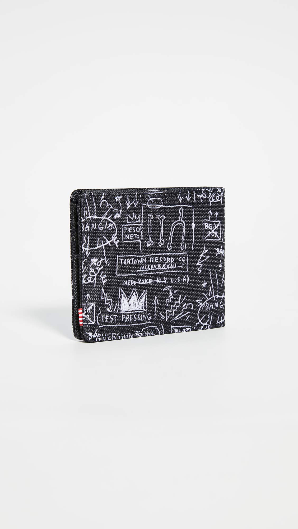 Herschel Supply Co. Men's x Basquiat Charlie Card Case, Basquiat Beat Bop, Black, Print, One Size