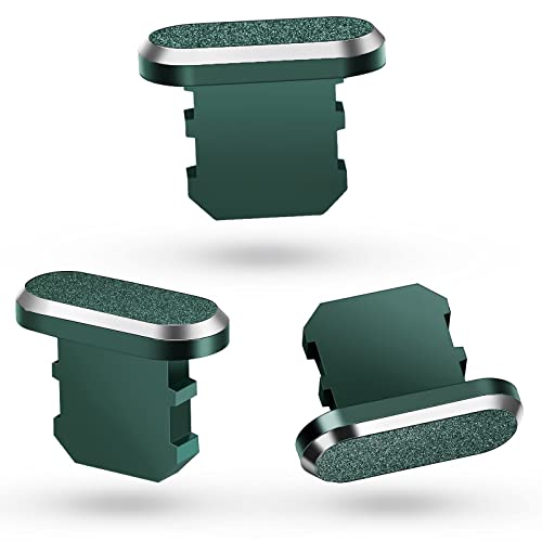 Weewooday 4 Pieces Anti Dust Plugs Compatible with iPhone 11, 12, 13, 14, Pro, Max/x/xs/xr, 7, 8 Plus, iPad Mini/Air, Protects Charging Dust Cover(Midnight Green)