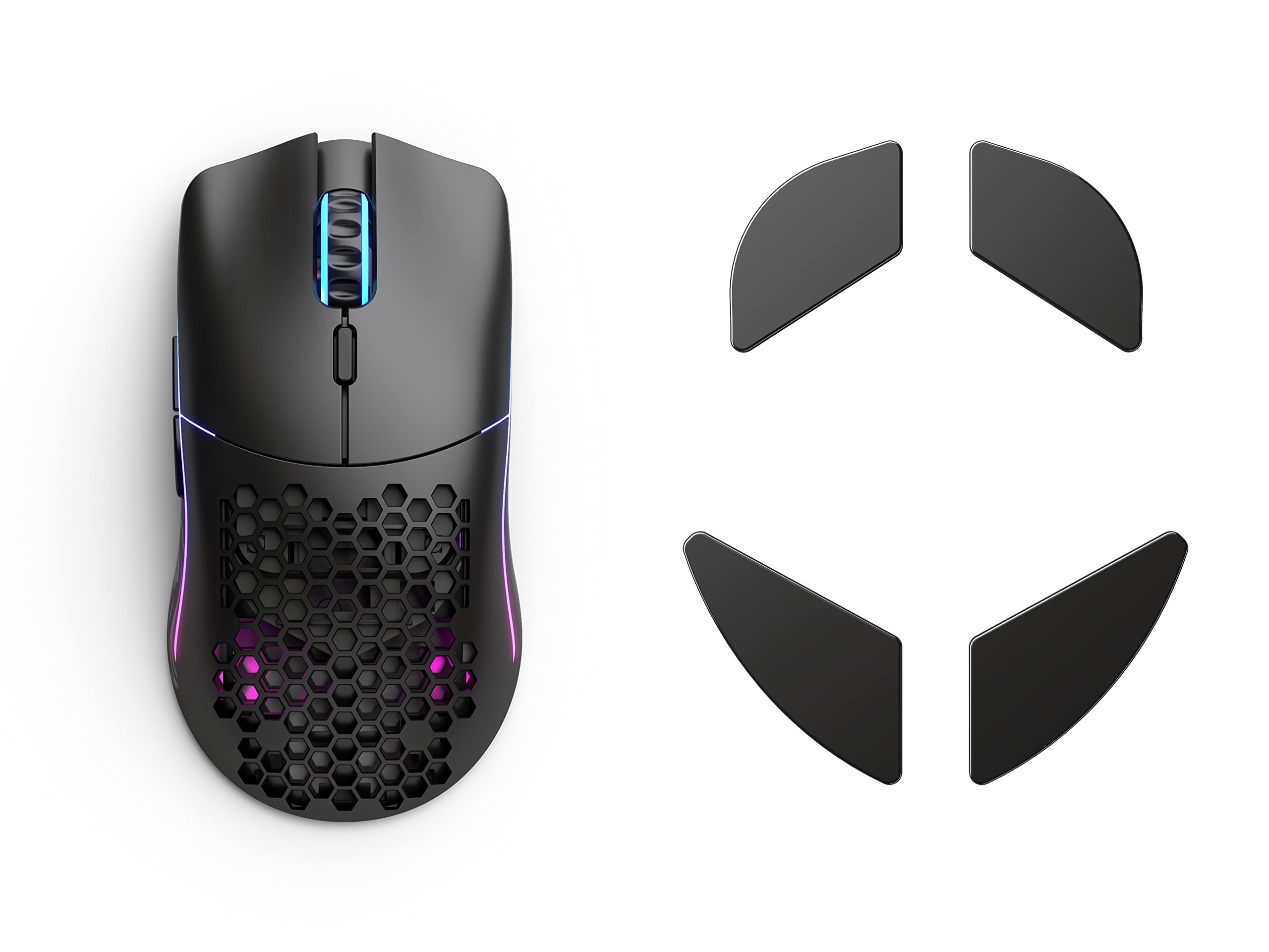 Glorious Model O Wireless Gaming Mouse with Ceramic Feet - RGB Lightweight, Matte Black