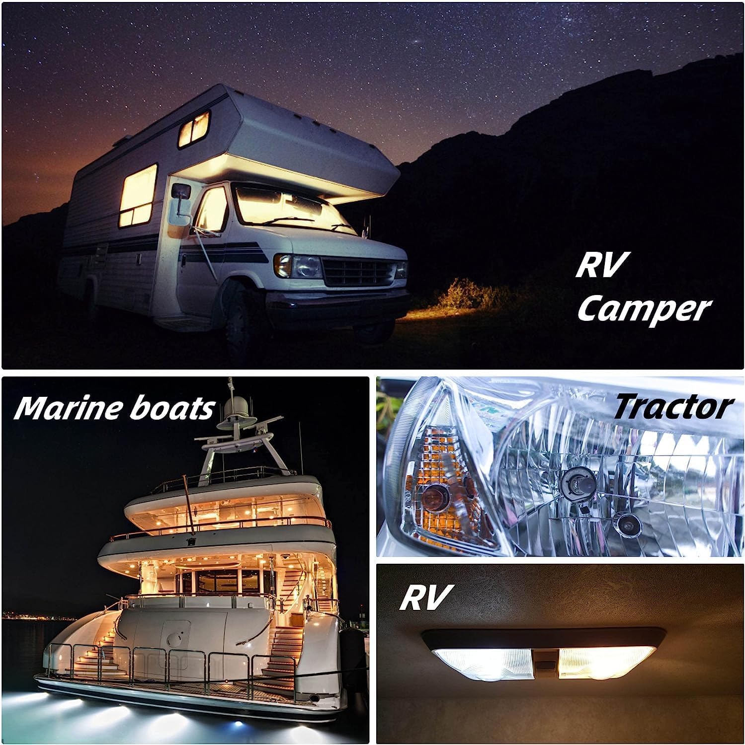 HRYSPN 4PCS BA15S LED bulb p21w 12V 24V, 1141 LED Bulb Bayonet Single Contact Base for RV Camper Trailer Boat Trunk Interior Lights, Warm White 3000K