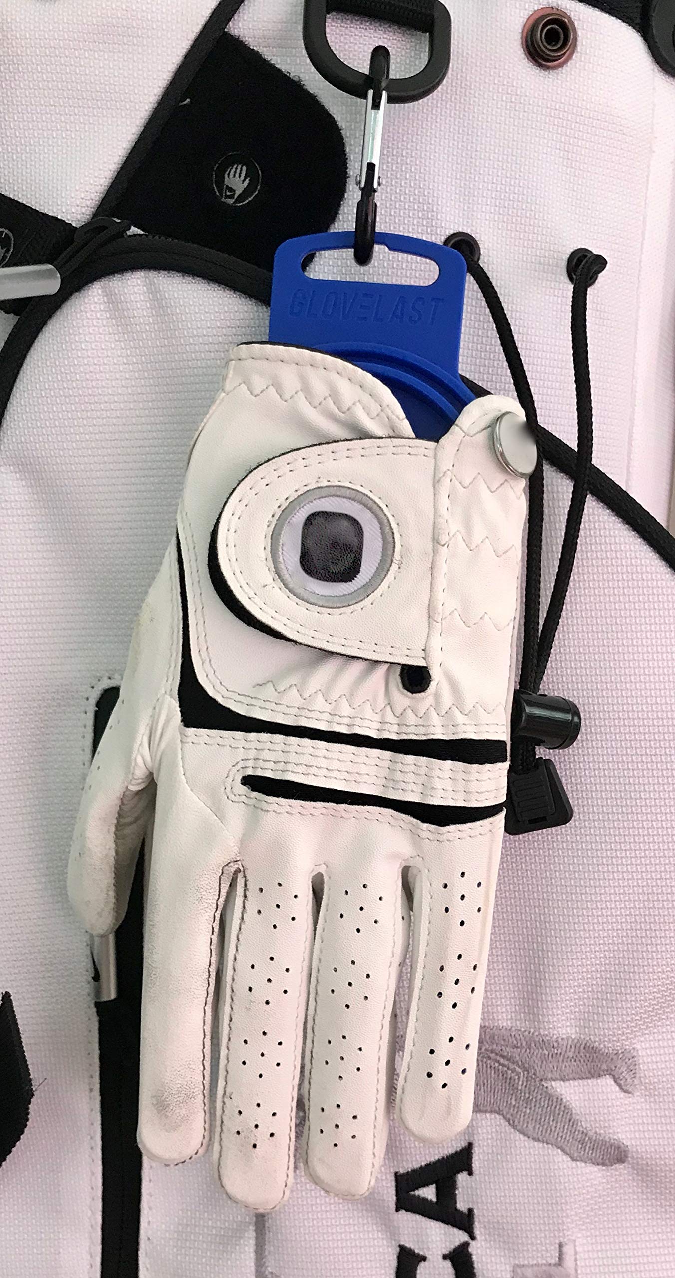Glovelast - Extended Golf Glove Performance - Glove Accessory - Put an End to Crinkly Stiff Golf Gloves - Includes Golf Bag Carabiner Clip - Blue Right Hand