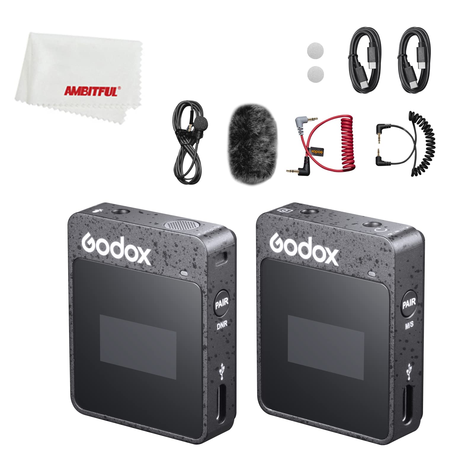 GODOX MoveLink M2 2.4GHz Wireless Microphone System for Vlogger,Youtuber,Speakers, Interviewer, Filmmaker and More. (M2)