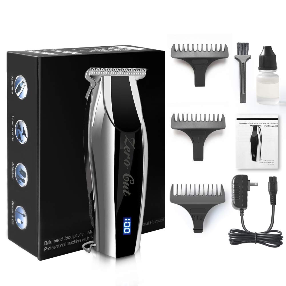 Hair Clippers for Men Professional, Cordless Clippers for Hair Cutting Beard Trimmer Barbers Haircut Grooming Rechargeable LED Display Silver