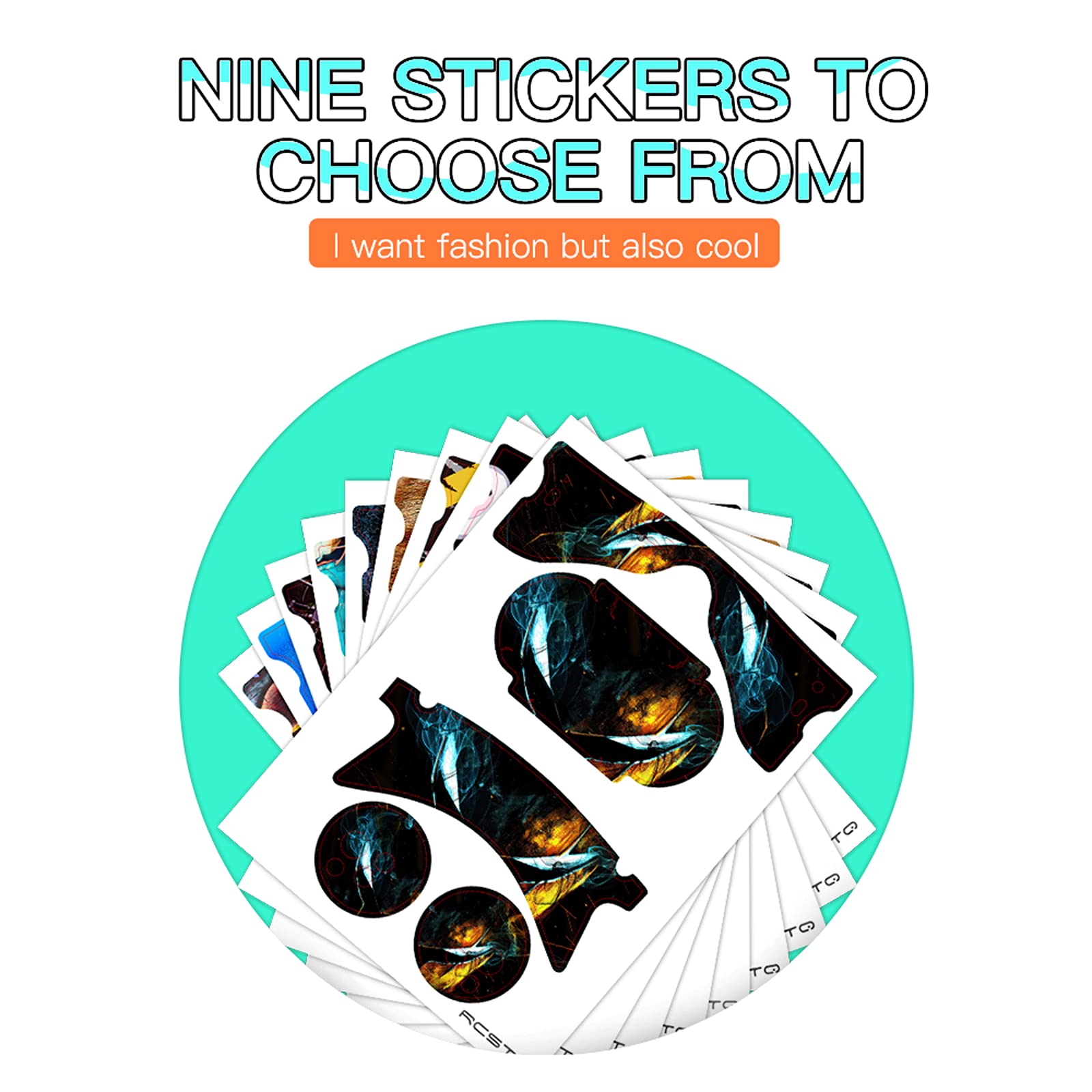 Honlyn Stickers Set Waterproof PVC Stickers Kit Decal Skin Decoration for Oculus Quest 2 Smart VR glasses headset all-in-one Accessories (Cute eye cat)
