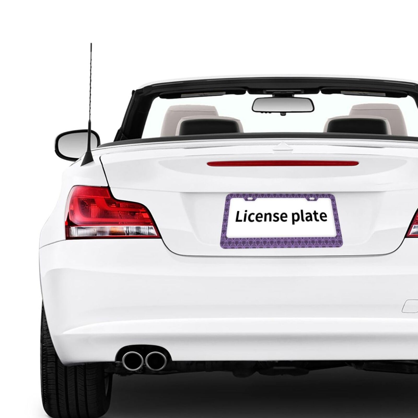 Haunted The Mansion License Plate Frames Cars Decor Universal Car Accessories Fits Standard US Vehicles for Women Men with 2 Holes with Black Screw Caps Pack 2