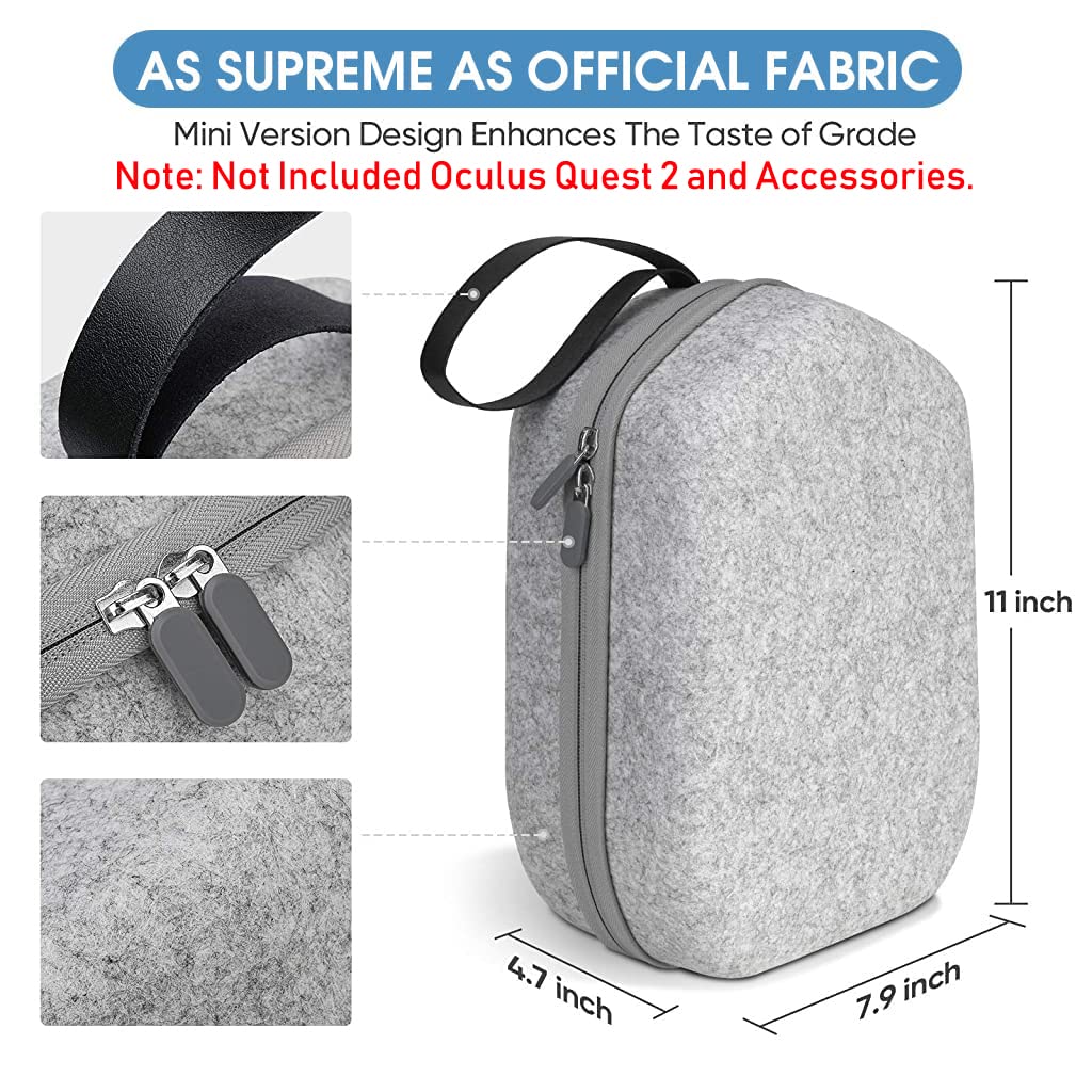 HASTHIPĀ® Storage Bag for Oculus Quest 2 VR EVA Organzier Case for Oculus Quest 2 Basic/Elite Version VR Headset and Touch Controllers Accessories Zipper Pouch Carrying Case with Handstrap