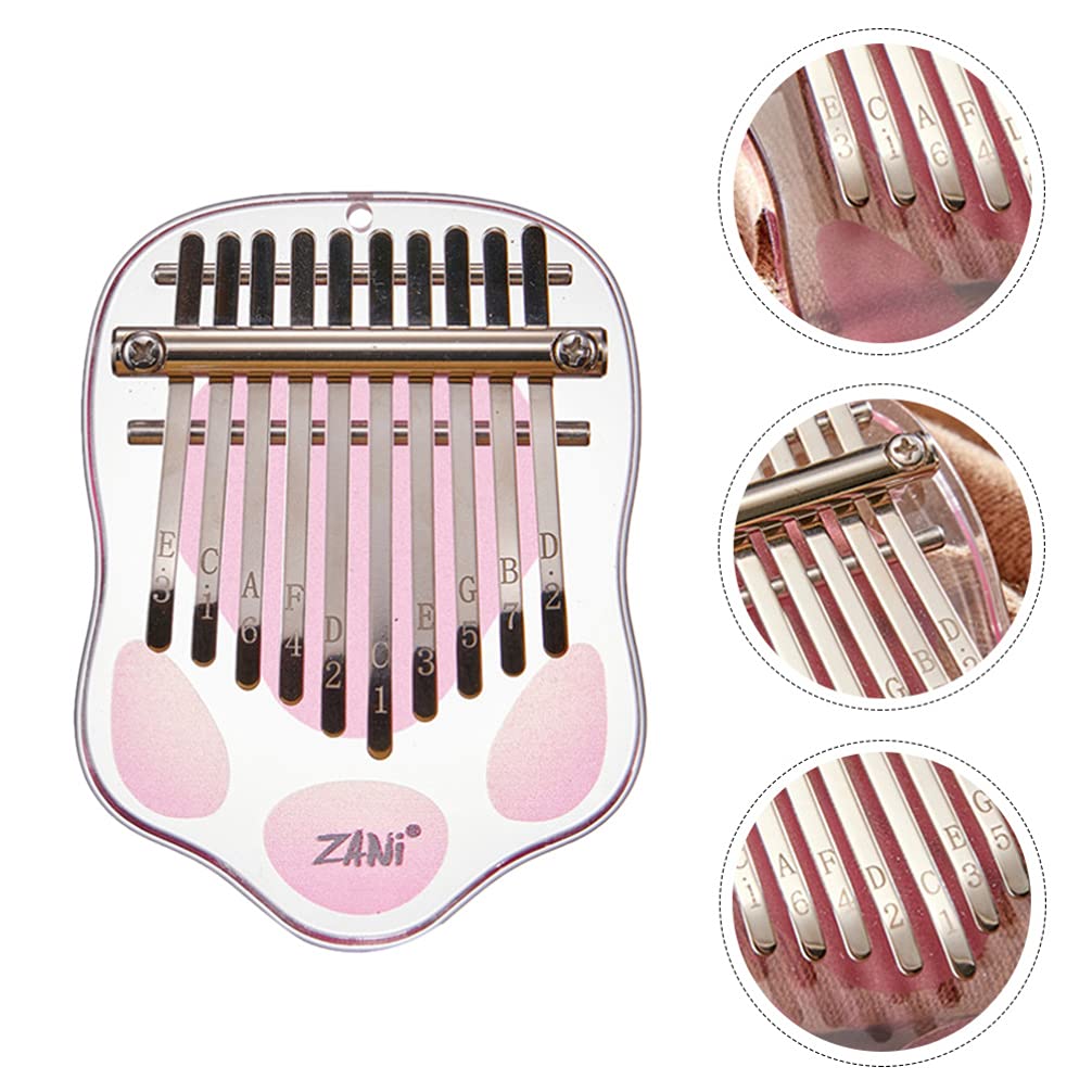 Kalimba 10 Keys Thumb Piano Acrylic Mbira Finger Piano with Tuning Hammer Musical Instruments for Beginners FARUTA