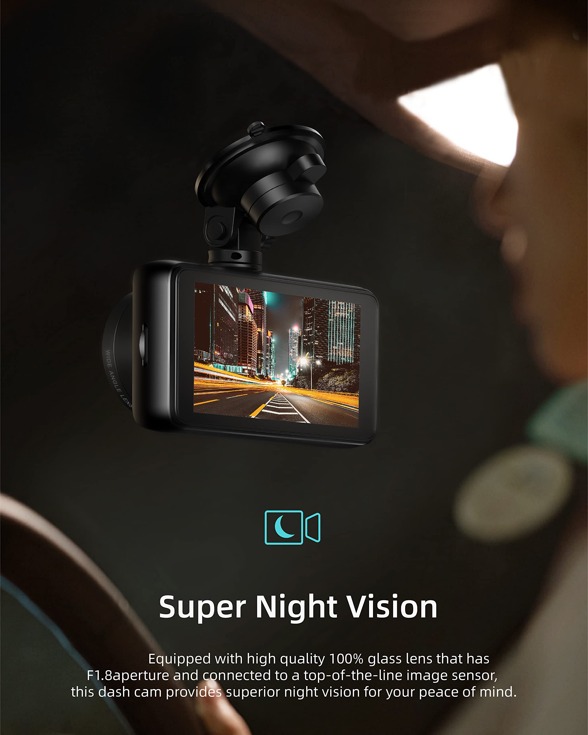 iZEEKER Dash Cam 4K, 2.5K Dual Dash Cam Front and Rear, 3" IPS Display Car Camera with Sony IMX335 Sensor, G-Sensor, Motion Detection, Parking Monitor, Loop Recording, WDR, Supports 256GB