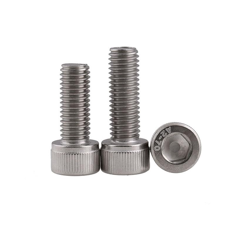 Hexagon Socket Screws 304 Stainless Steel Hexagon Socket Head Screw Extended Cylindrical Head Cup Head Bolt Fastener (Size : M5*12 5pcs)