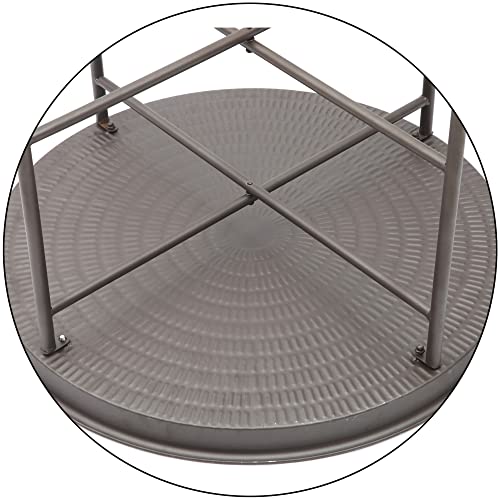 Yusong Coffee Table, Boho-Chic Hammered Metal Tray Coffee Table, Mahdavi Round Coffee Tea Table, Living Room Tables for Storage and Display, Brushed Silver
