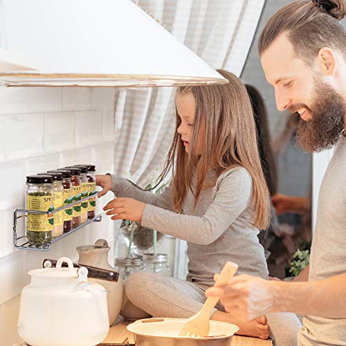 ZICOTO Premium Iron Spice Rack Organizer for Cabinets or Wall Mounts - Space Saving Set of 4 Hanging Racks - Perfect Seasoning Organizer For Your Kitchen Cabinet, Cupboard or Pantry Door