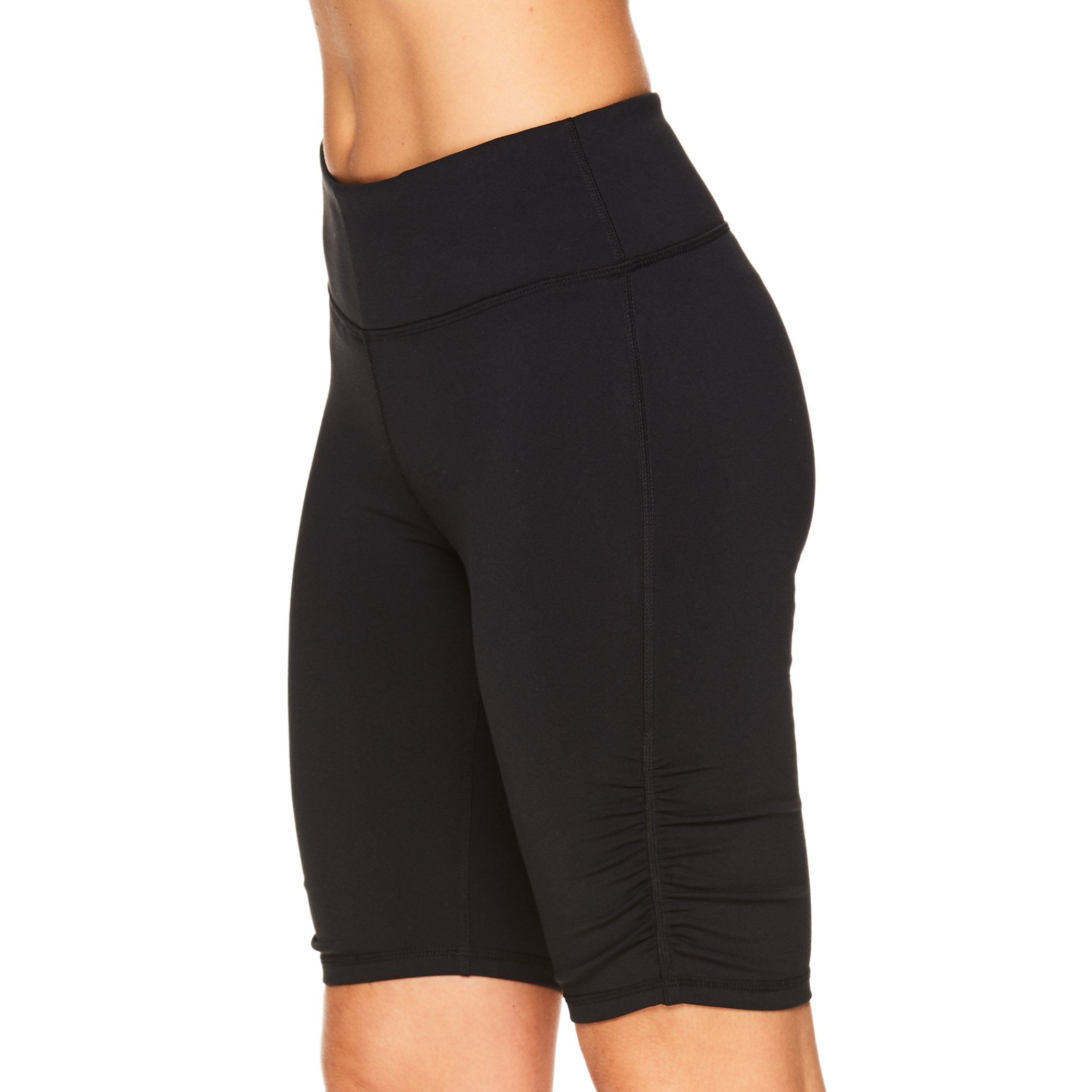Gaiam Women's Yoga Short Performance Spandex Compression Legging Shorts - Black, X-Small
