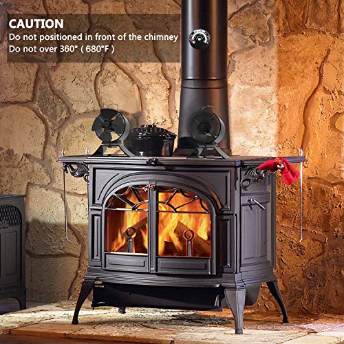 JKsmart Mini Stove Fan-4-Blade Silent Operation Heat Powered Stove Fan for Wood/Log Burner/Fireplace - Eco Friendly [Energy Class A+++]