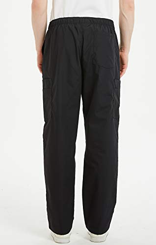 VOGRYE Men's Scrubs Pant Cargo Scrubs Pant with Poctets (M, Black)