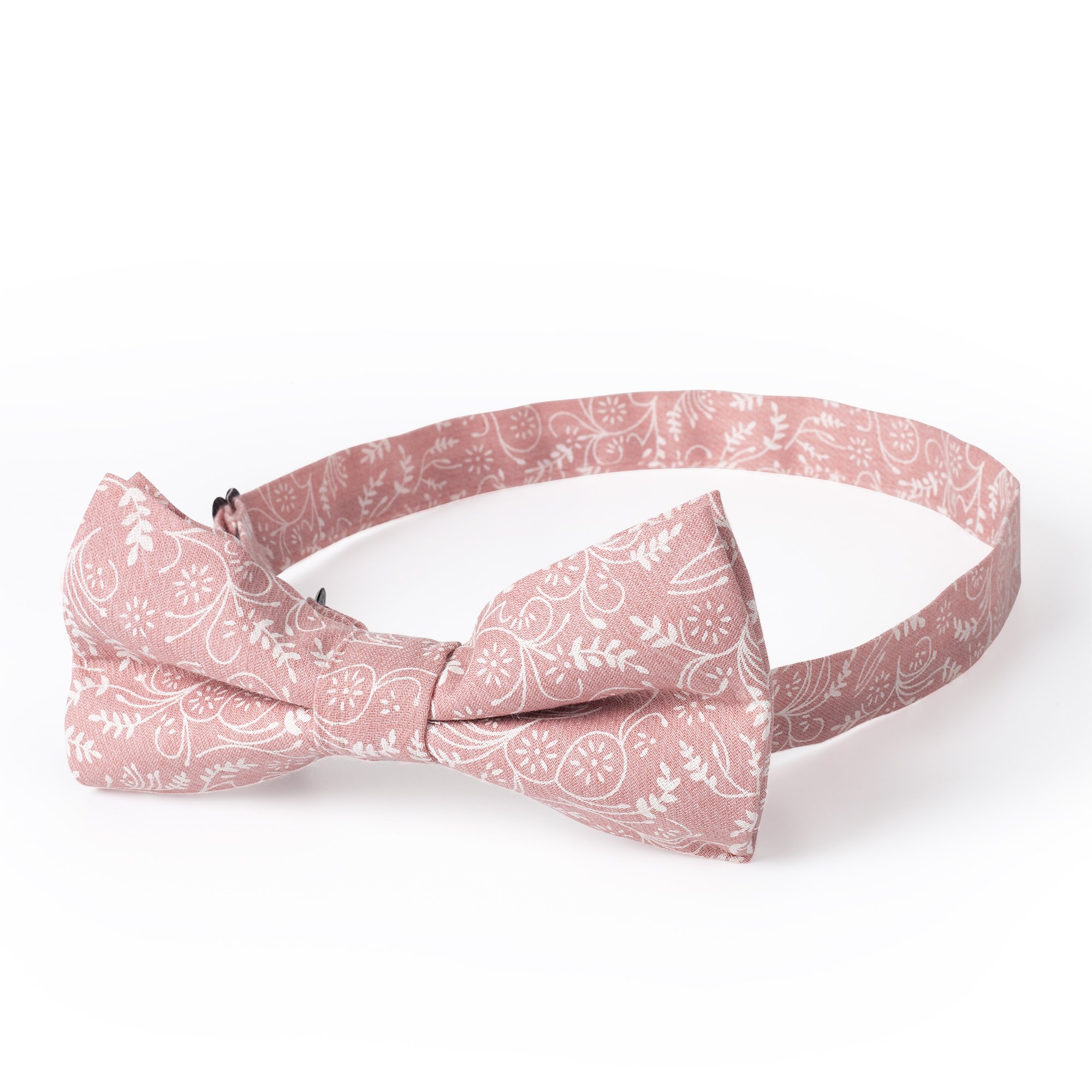 Jacob Alexander Father and Son Matching Floral Cotton Pre-Tied Banded Bow Tie Set - Dusty Rose