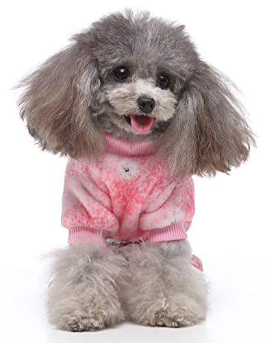 XIAOYU Christmas Pet Clothes Snowflake Pattern Warm Dog Pajamas Cat Jumpsuits Puppy Apparel, Pink, XL