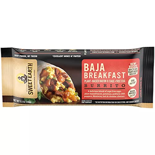 Gourmet Kitchn Sweet Earth Bundle Meals - Big Sur Frozen Breakfast Burrito Vegetarian Protein Lovers and Baja (9 Pack 3 of Each)
