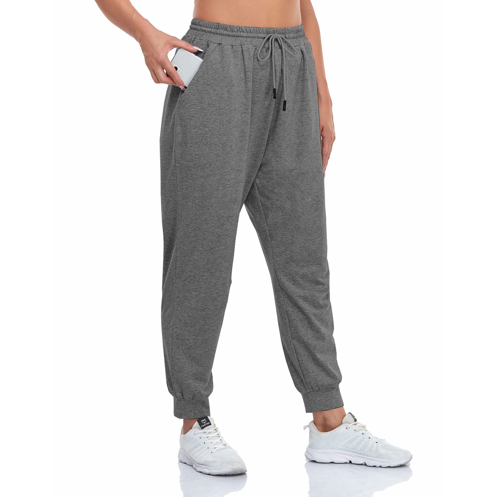 Heyitsmee Plus Size Pants for Women Active Casual Joggers Comfy Yoga Pants with Pockets Drawstring Workout Pants (2X, Dark Grey)