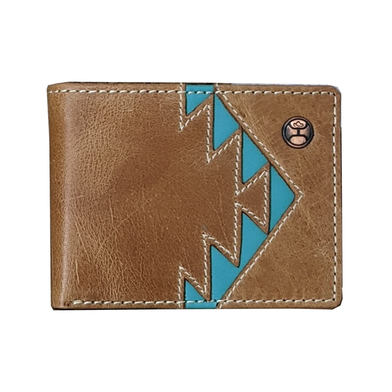 HOOEY Bi-Fold Leather Men's Wallet (Hands-Up - Sunset Serape)