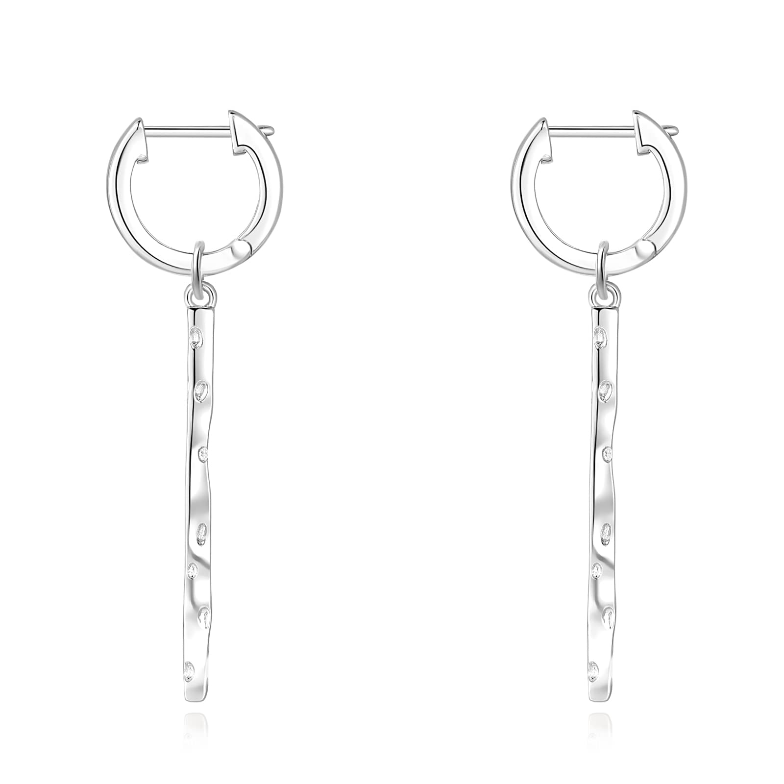 Jadefy 18K Gold Plated 925 Sterling Silver Post Dangle Drop Earrings, Linear Bar Dangle Earrings for Women