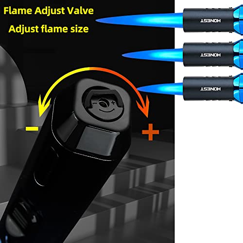 REDBANK Torch Lighter, Butane Lighters,Refillable Torch Lighter,Windproof Butane Refillable Gas Long Lighter (Butane Gas Not Included) (Blue-Long)