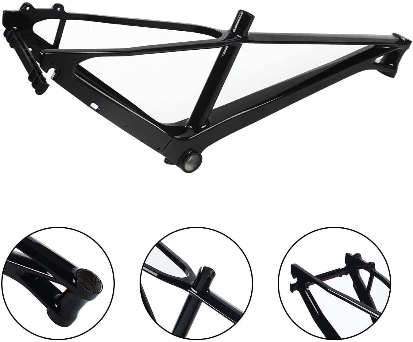 Kathring Black Bicycle Frames, Mh-c037 22 Inch Variable Speed Bicycle Frame Speeds Brake Disc for Mountain Bike